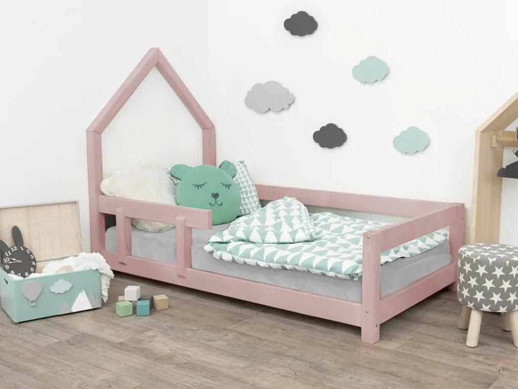Benlemi Dětská postel domeček POPPI s bočnicí vlevo Barva: Petrolejová, Rozměr: 90 x 200 cm