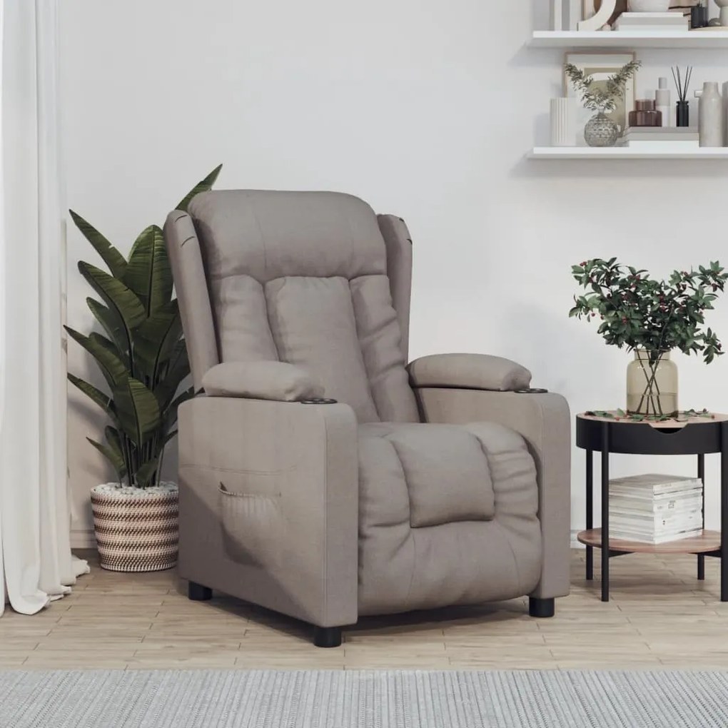 Elektrické polohovací křeslo taupe textil 3098785