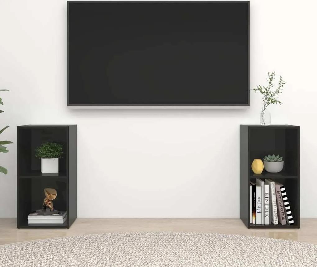 vidaXL TV skříňky 2 ks 72 x 35 x 36,5 cm dřevotříska [3079901] Barva: Šedá