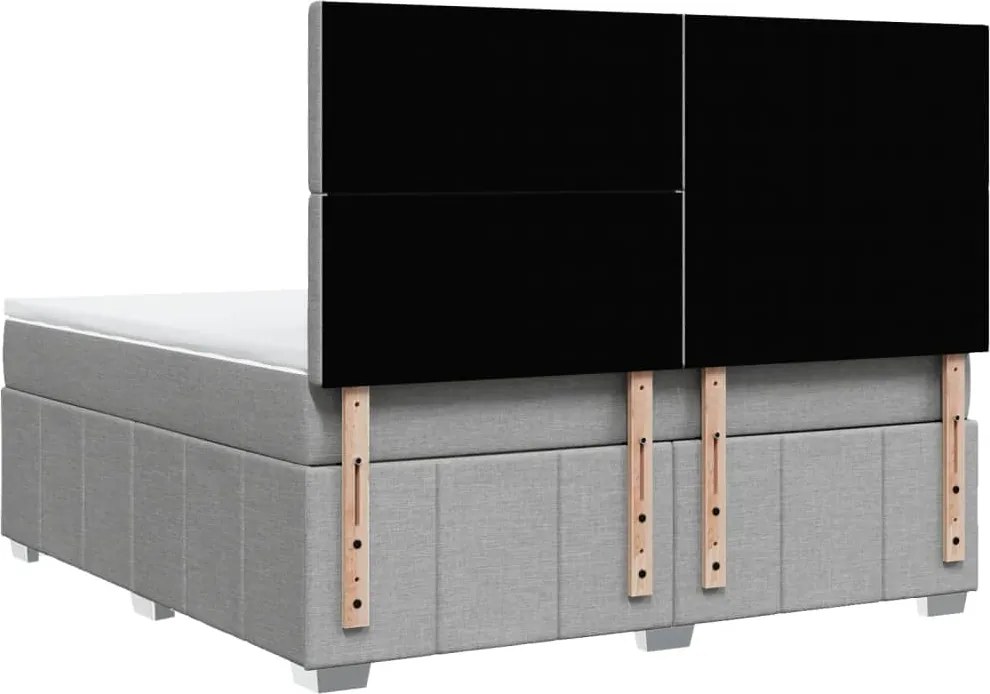 Box spring postel s matrací světle šedá 180 x 200 cm textil 3291761