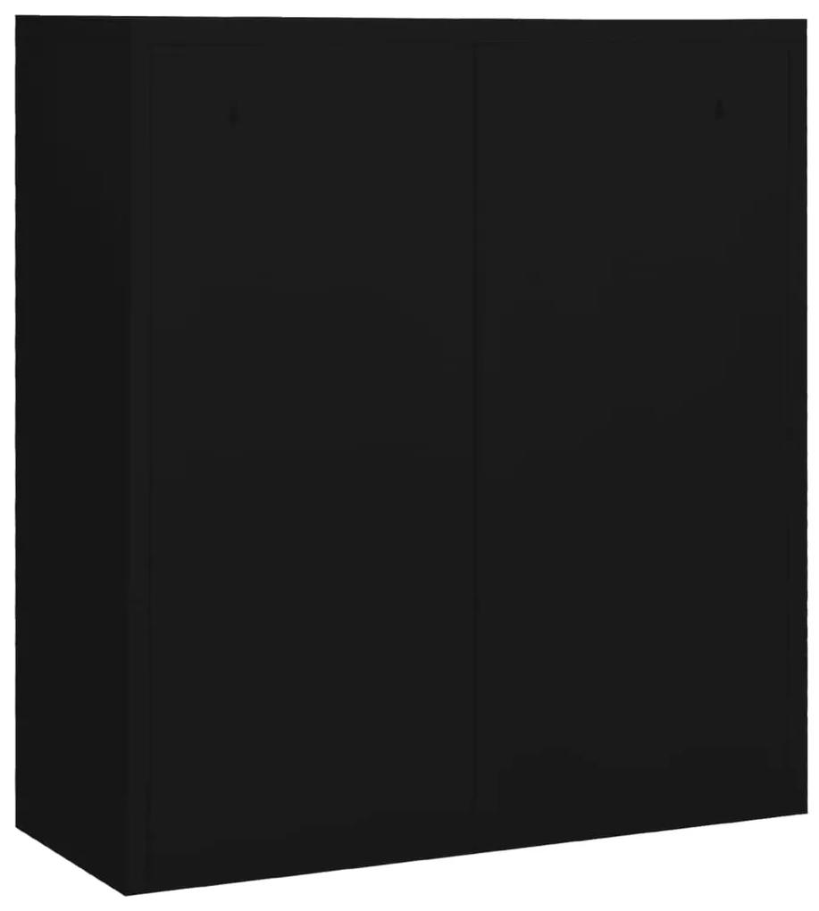 Kancelářská skříň černá 90 x 40 x 102 cm ocel - Default Title