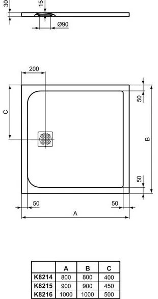 Ideal Standard Ultra Flat S Sprchová vanička 80x80 cm, písková K8214FT