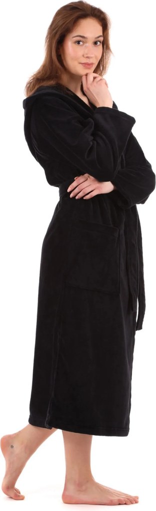 Černý župan s kapucí Tampa Beauty Black - L