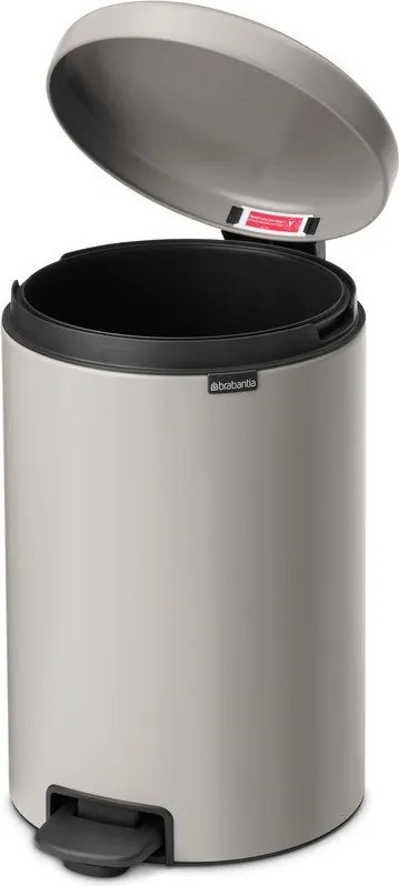 Světle šedý nášlapný ocelový odpadkový koš 20 l NewIcon – Brabantia