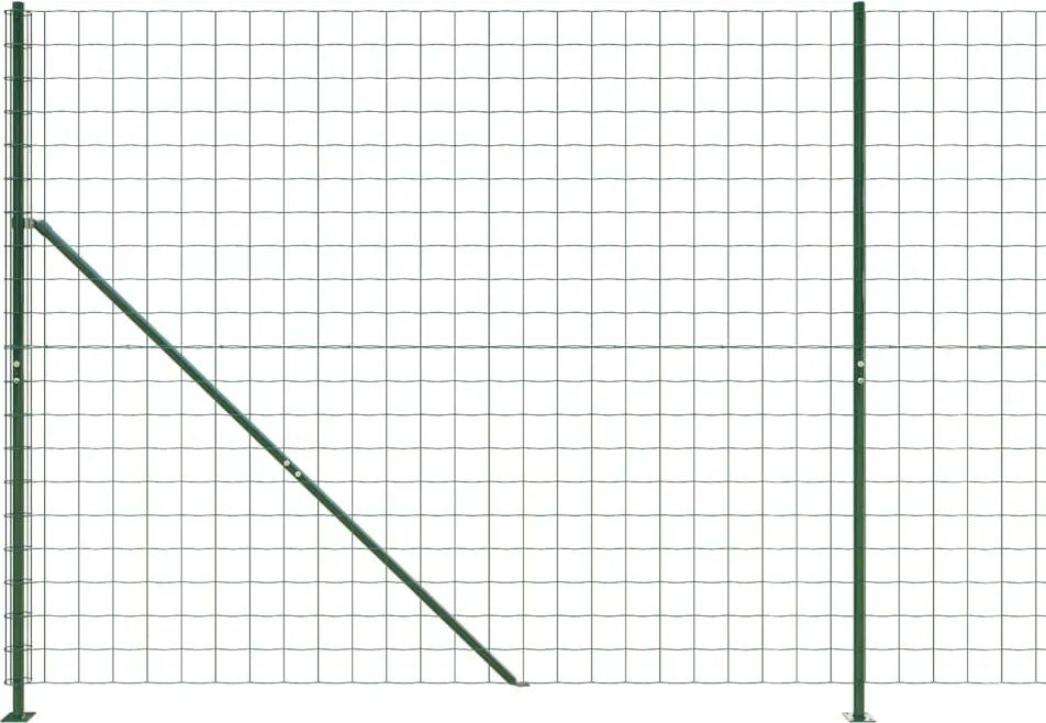 Drátěný plot s přírubami zelený 2 x 25 m 154190