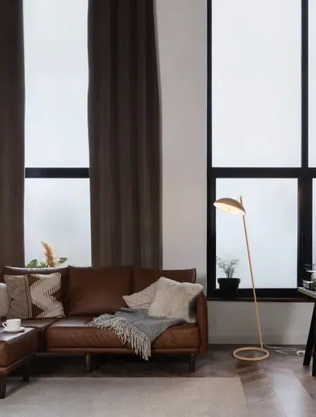 Designová stojací lampa Flute zlatá