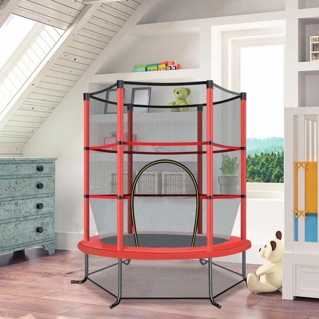 Costway Zahradní trampolína Ø140 cm s ochrannou sítí trampolína