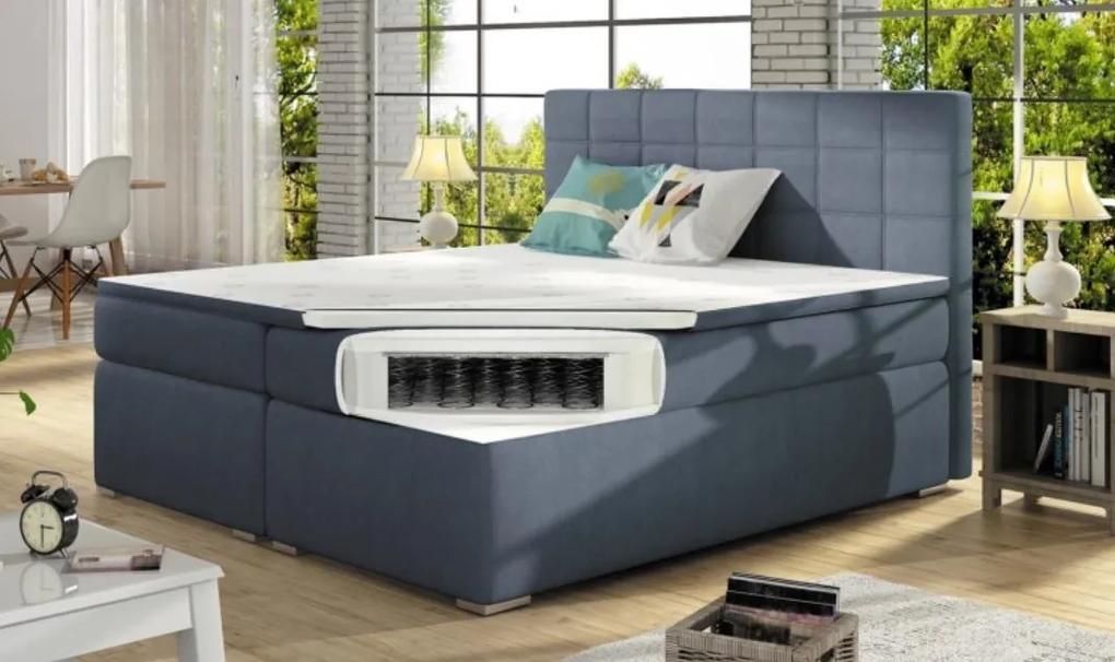 ZETKA DIVALO 180x200 moderní boxspring postel s úložným prostorem tmavě šedá 180 x 117 x 205 cm