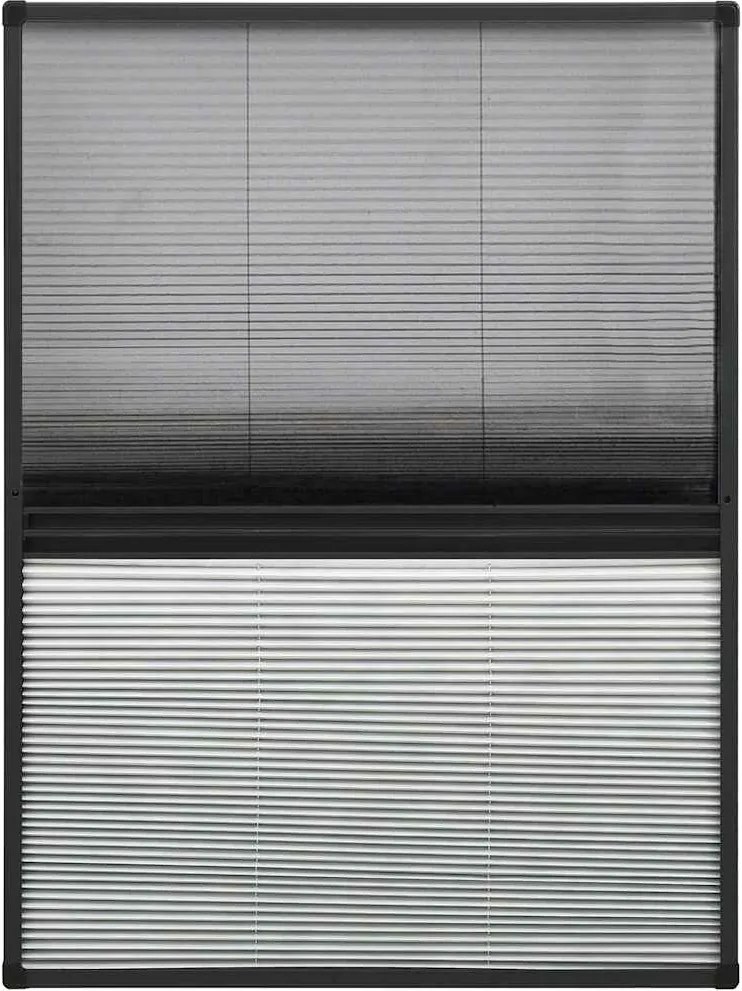 Plisovaná okenní síť proti hmyzu se zástěnou hliník 80 x 120 cm 148684