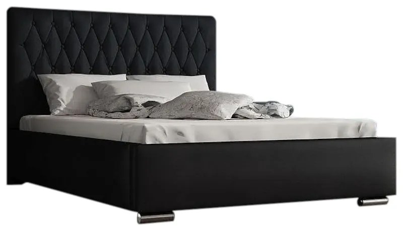Čalouněná postel REBECA + rošt + matrace, Siena01 s knoflíkem/Dolaro08, 180x200