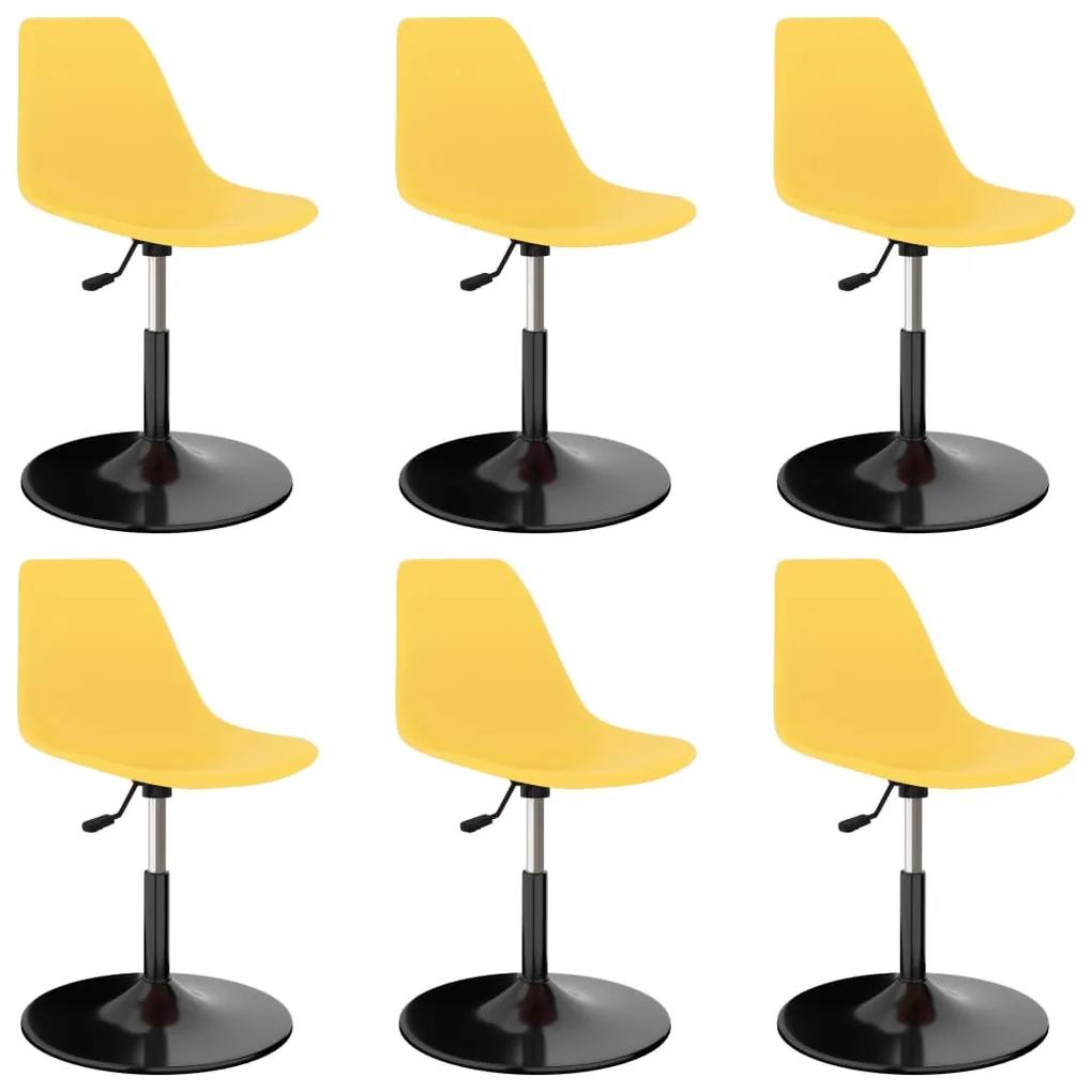 3059390 vidaXL Otočné jídelní židle 6 ks žluté PP