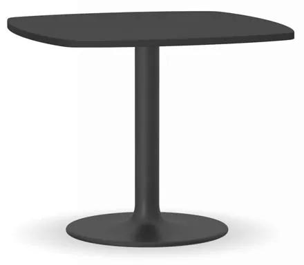 B2B Partner Konferenční stolek ZEUS II, 660x660 mm, černá podnož, deska grafit