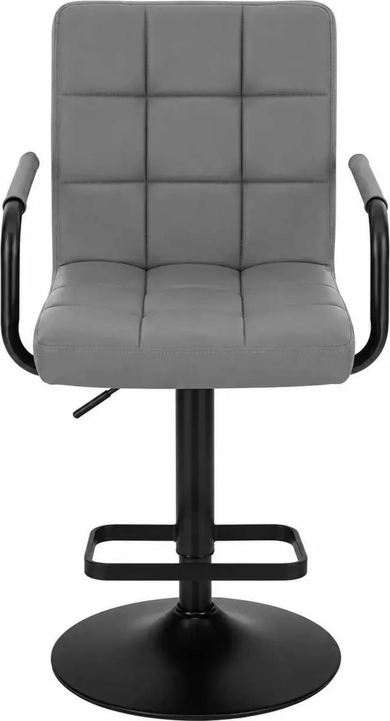 LuxuryForm DESIGN Barová židle VERONA BLACK na černé kulaté podstavě - šedá