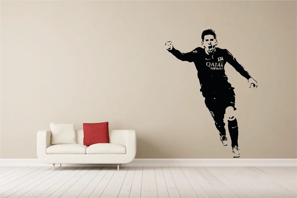 Lepy.cz Samolepka na zeď Messi Velikost (šířka x výška): 60x83cm, Barevná varianta: Světle šedivá