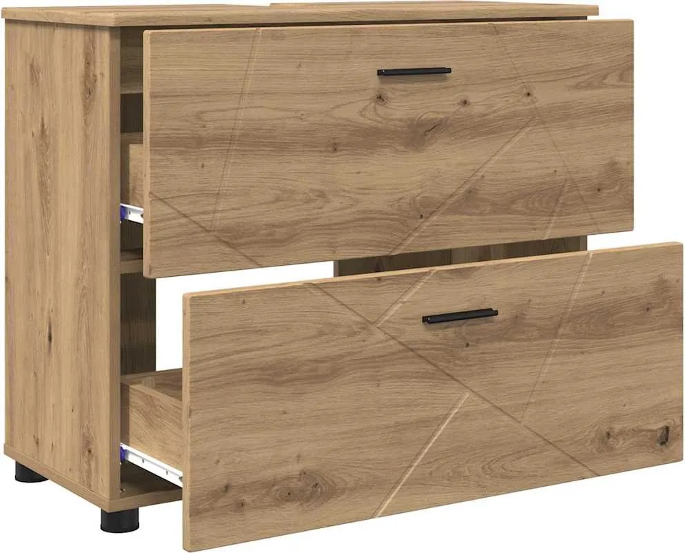 Sada koupelnového nábytku 3 ks Artisanový dub 76,5 x 35 x 64 cm 3393042