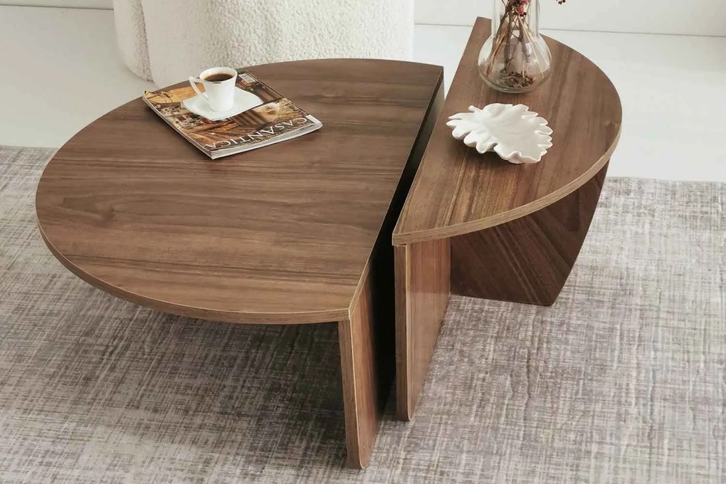 Designový konferenční stolek Baltenis 90 cm vzor ořech