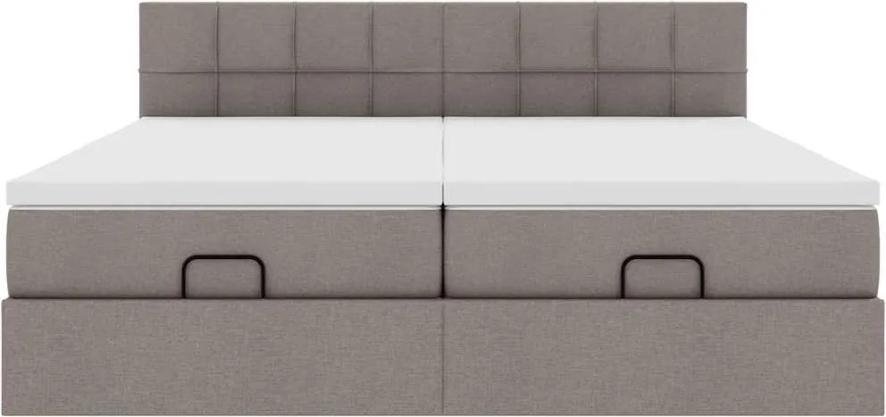 Osmanský rám postele s matrací taupe 160x200cm textil 3311991
