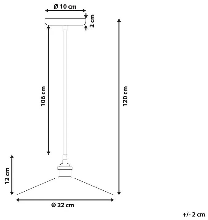 Černá a měděná závěsná lampa SWIFT S Beliani