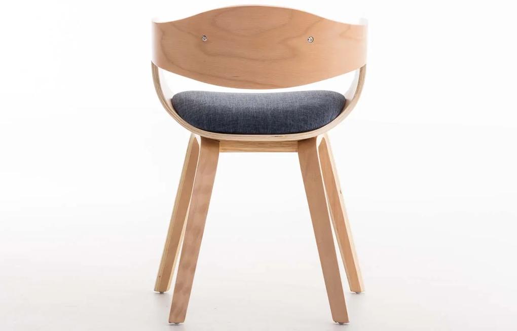 Jídelní židle Egdware - dřevo a látkový potah | přírodní a modrá