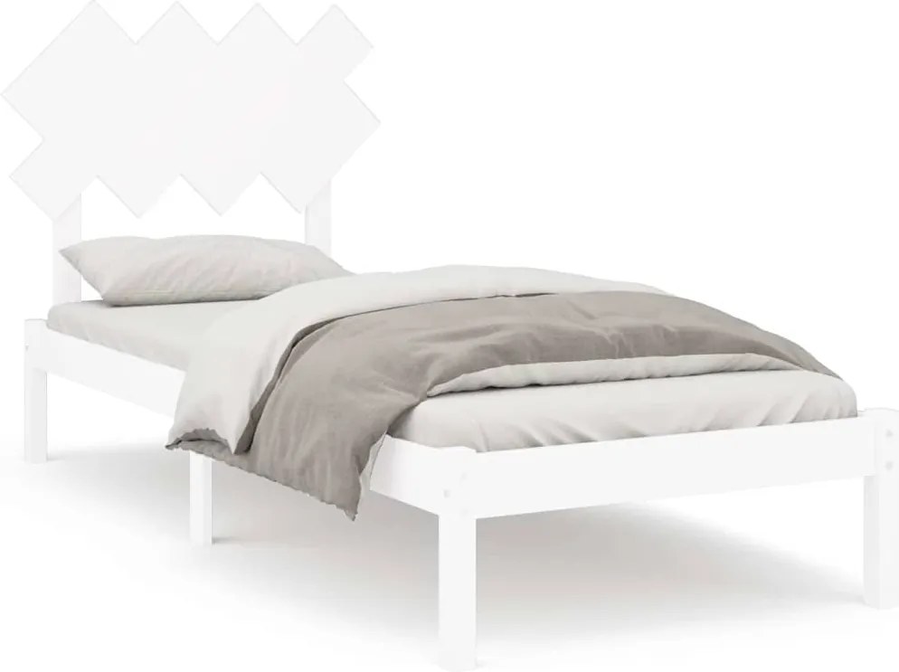 Rám postele bílý 90 x 190 cm Single masivní dřevo 3104834