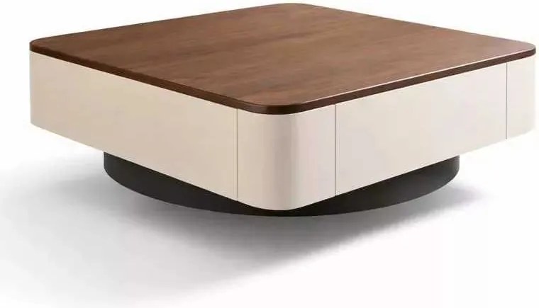 LuxuryForm DESIGN Konferenční stolek MODENA 80 × 80 cm - hnědý, béžový (set)