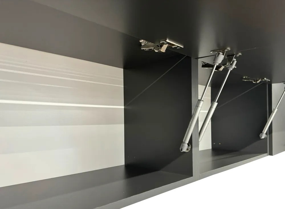 Rohová univerzální kuchyňská linka, 300x220, grafit/dub craft, LAFT