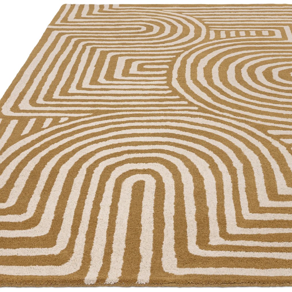 Tribeca Design Kusový koberec Jigsaw Curve Ochre Rozměry: 120x170 cm