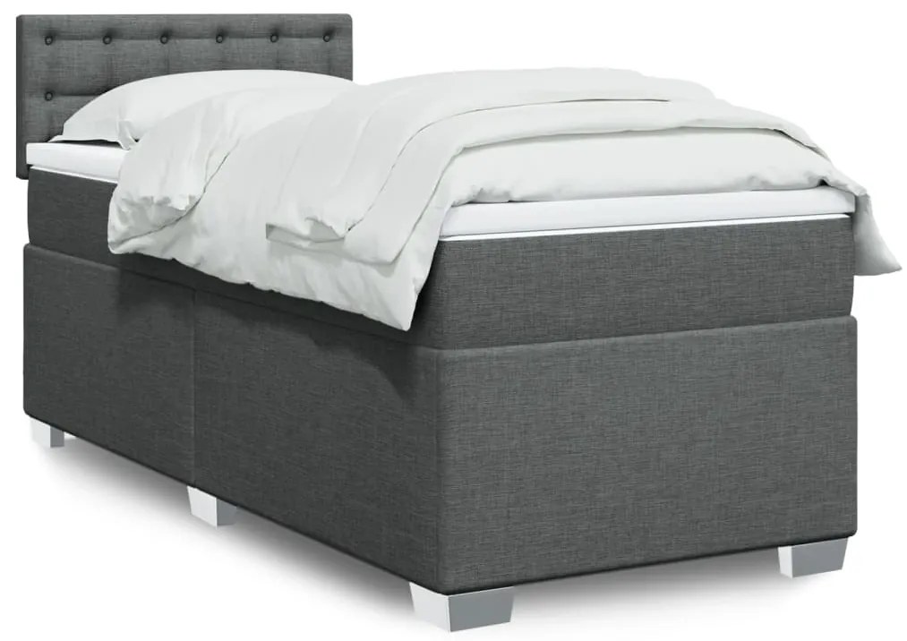 Box spring postel s matrací tmavě šedá 80 x 200 cm textil 3285730