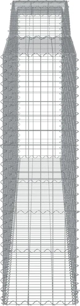 Klenuté gabionové koše 6 ks 400x50x160/180cm pozinkované železo 3147039