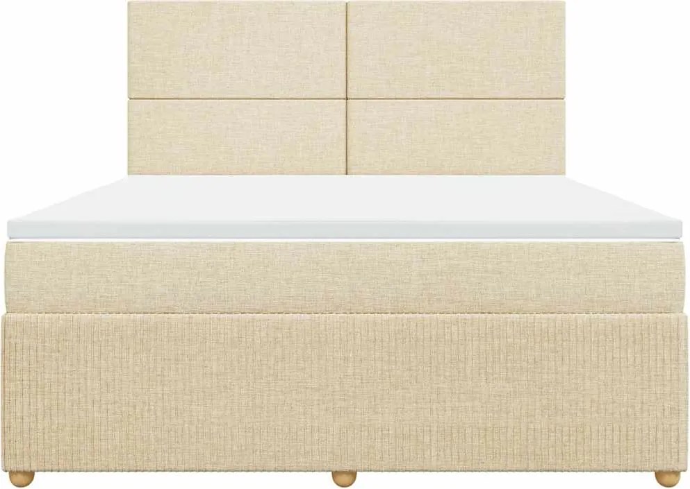 Box spring postel s matrací krémová 180x200 cm textil 3294433