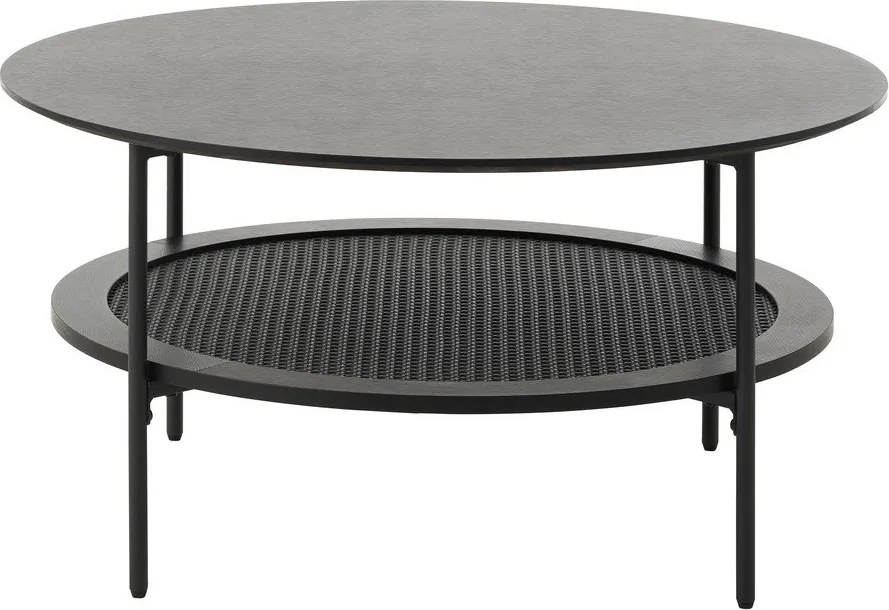 Černý kulatý konferenční stolek ø 80 cm Pensacola – Unique Furniture