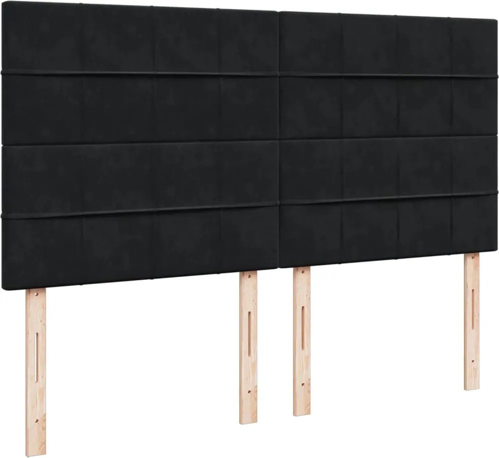 Box spring postel s matrací černá 180x200 cm samet 3293280