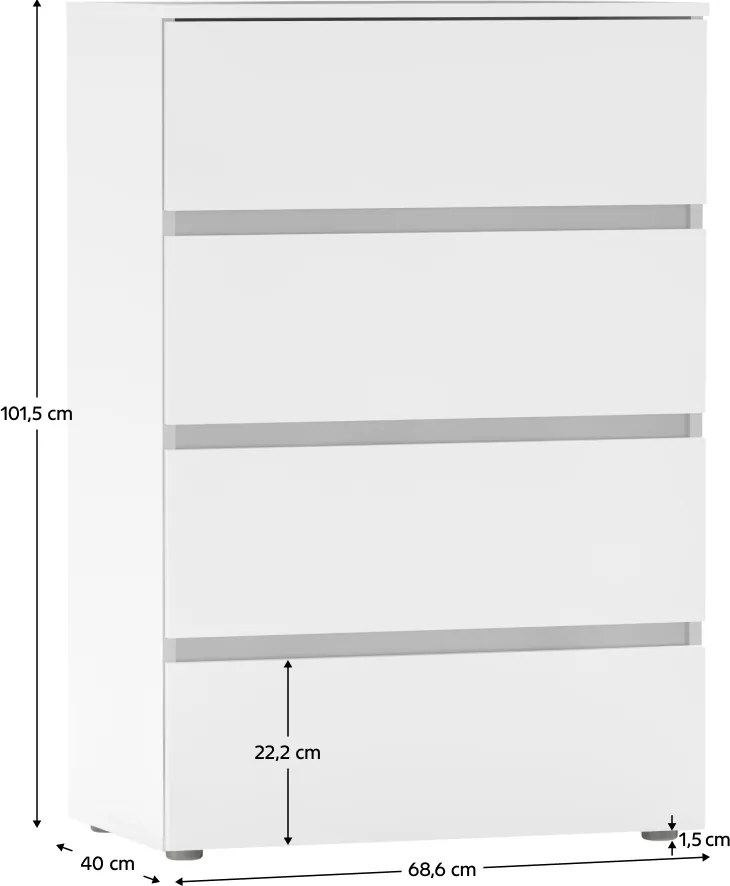 Komoda PARMAD, bílá