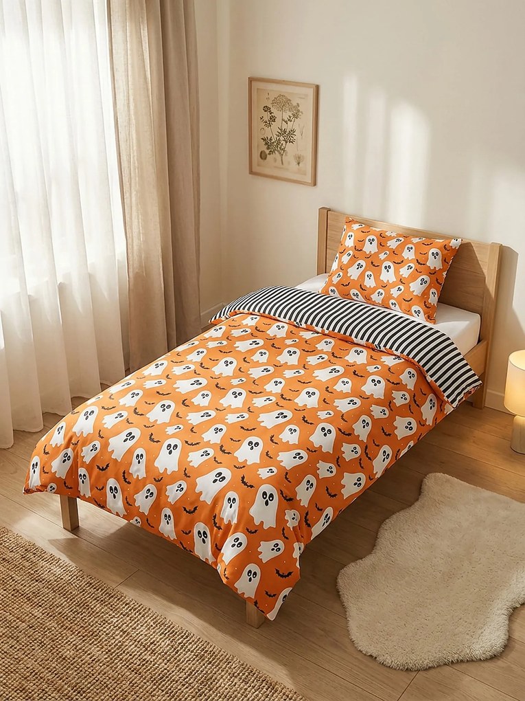 Sinsay - Sada ložního prádla s halloweenským motivem - oranžová