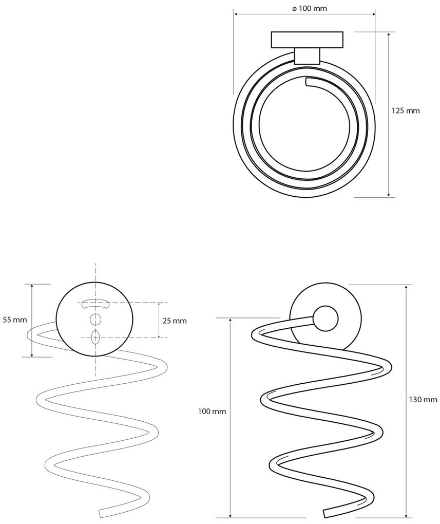 Sapho X-ROUND držák fénu, spirálový, chrom - XR002