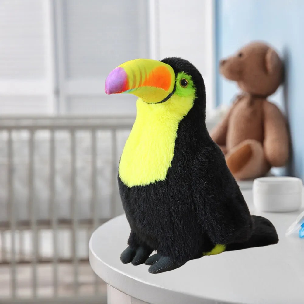 LEAN Toys Plyšový tukan maskot plyšová hračka žlutý 35 cm