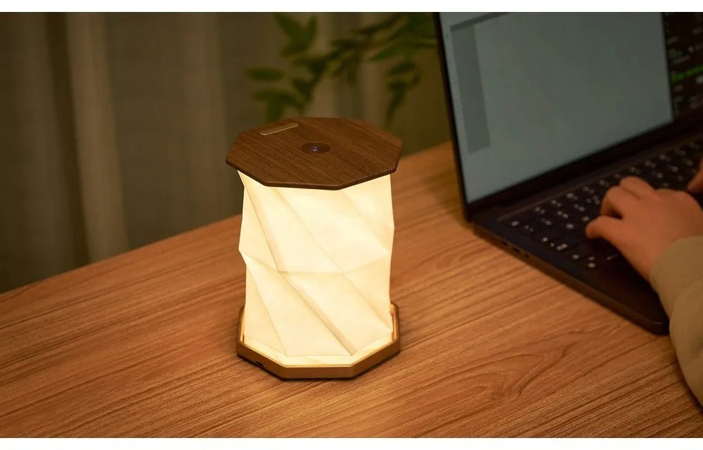 Hnědá světelná dekorace na USB ø 12 cm Twist Hexagon – Gingko