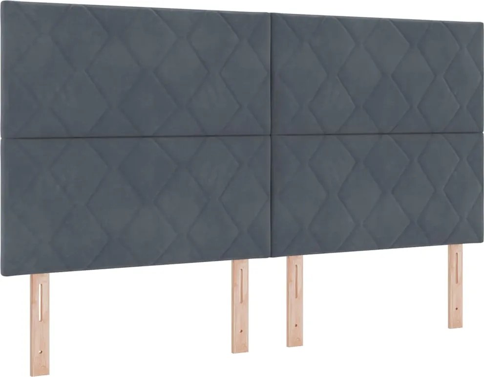 Postel s boxspringem s čelo Tmavě šedá 180 x 200 cm samet 3339915