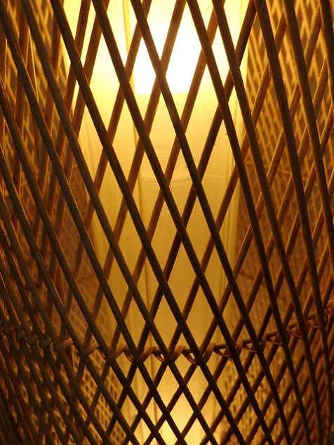 Stojací lampa RATAN natural, 150 cm, ruční práce, Indonésie