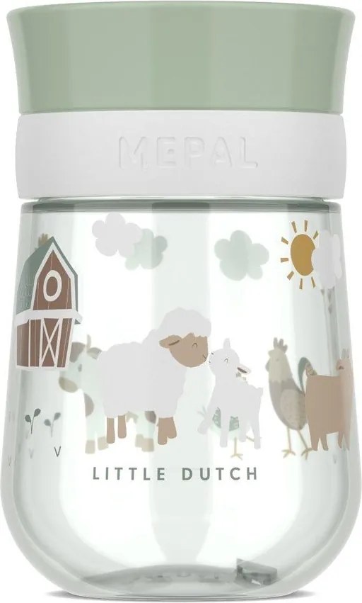 Světle zelený plastový dětský hrnek 300 ml Little Farm – Mepal