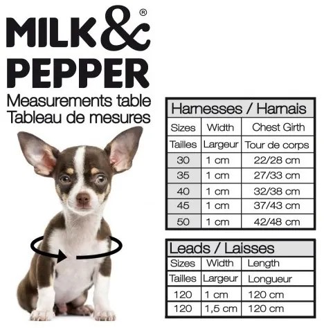 MILK&PEPPER Milkandpepper postroj pro psy Stardust Black Velikost: 45
