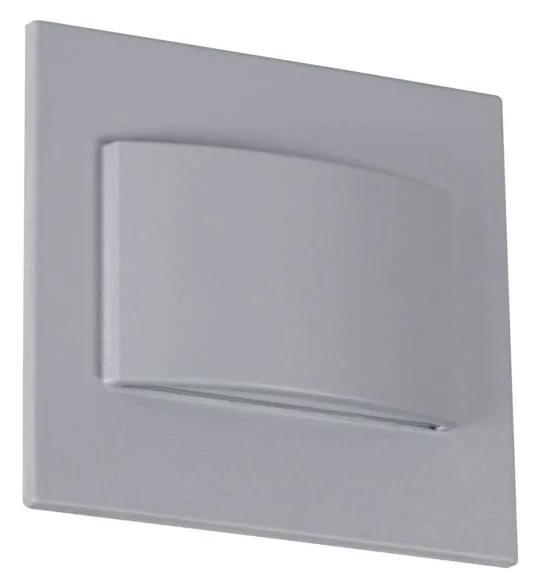 LED orientační schodišťové svítidlo ELINA, 1,5W, teplá bílá, hranaté, šedé K.l.x. ELINA