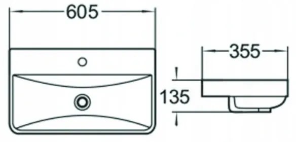 Mexen DAGNA UMYVADLO, 60x35 CM, BÍLÁ, 21996000