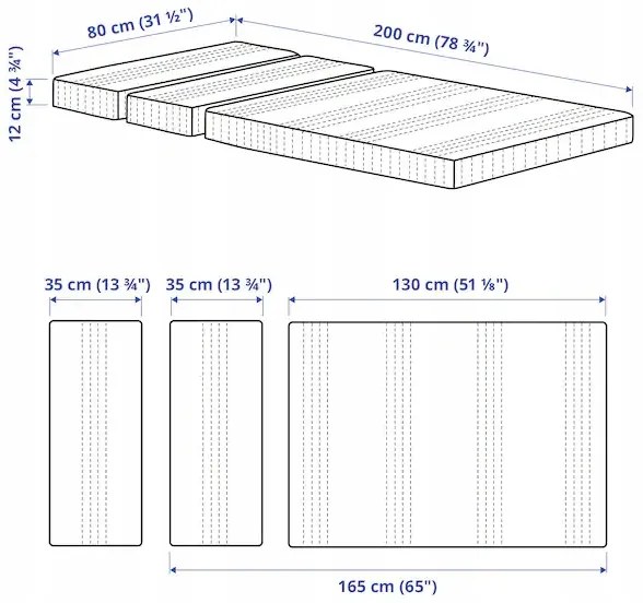 IKEA OMSINT Matrace taštičkové pružiny 80x200cm