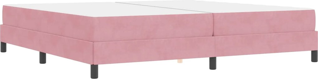 Postel s boxspringem s matrací Růžová 200 x 200 cm textil 3398718