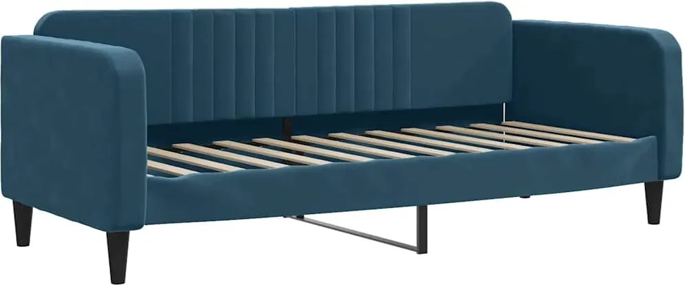 Válenda s matrací modrá 80 x 200 cm samet 3197031