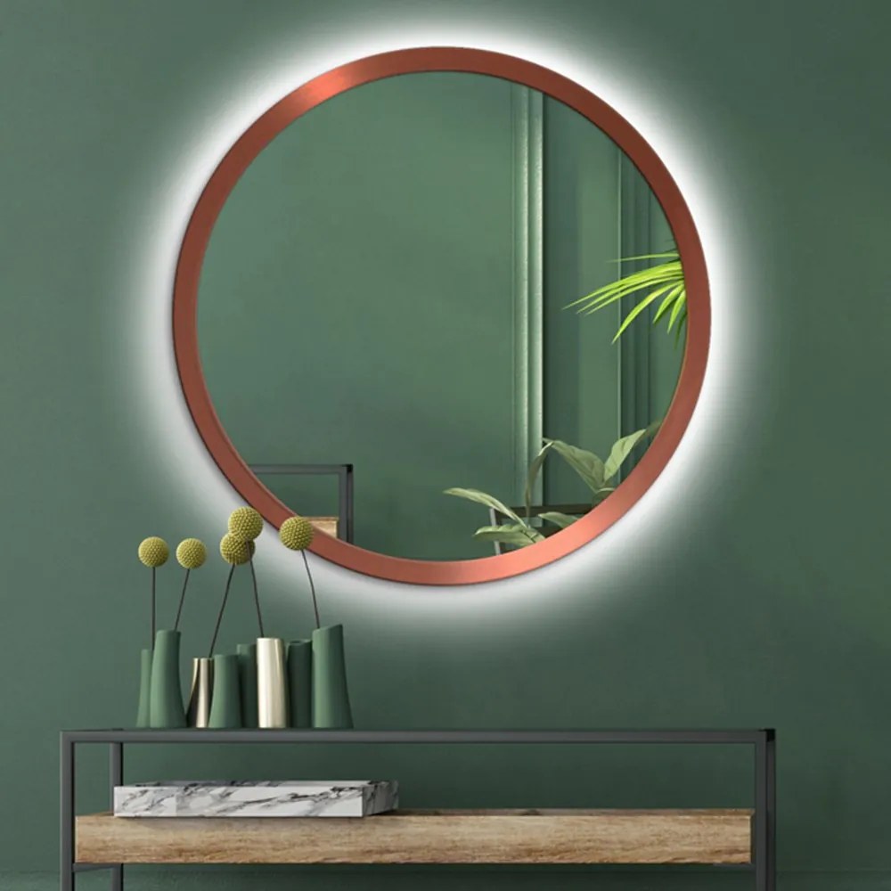 Zrcadlo Balde Copper LED Rozměr: Ø 85 cm