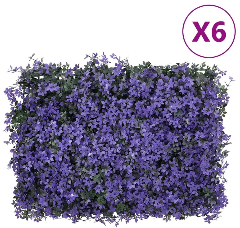  vidaXL Umělý listnatý plot 6 ks fialový 40 x 60 cm