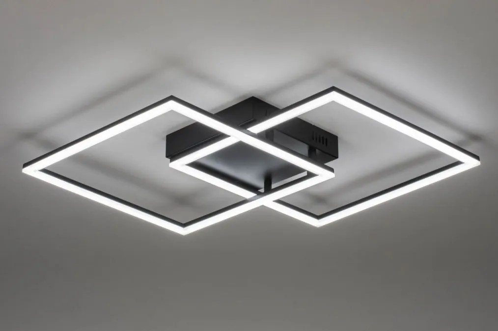 Stropní stmívatelné designové LED svítidlo Dualle Quadra Big Black