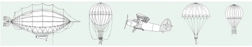 Nástěnná bordura do dětského pokoje VZDUCHOLOĎ Zvolte barvu: Bílá